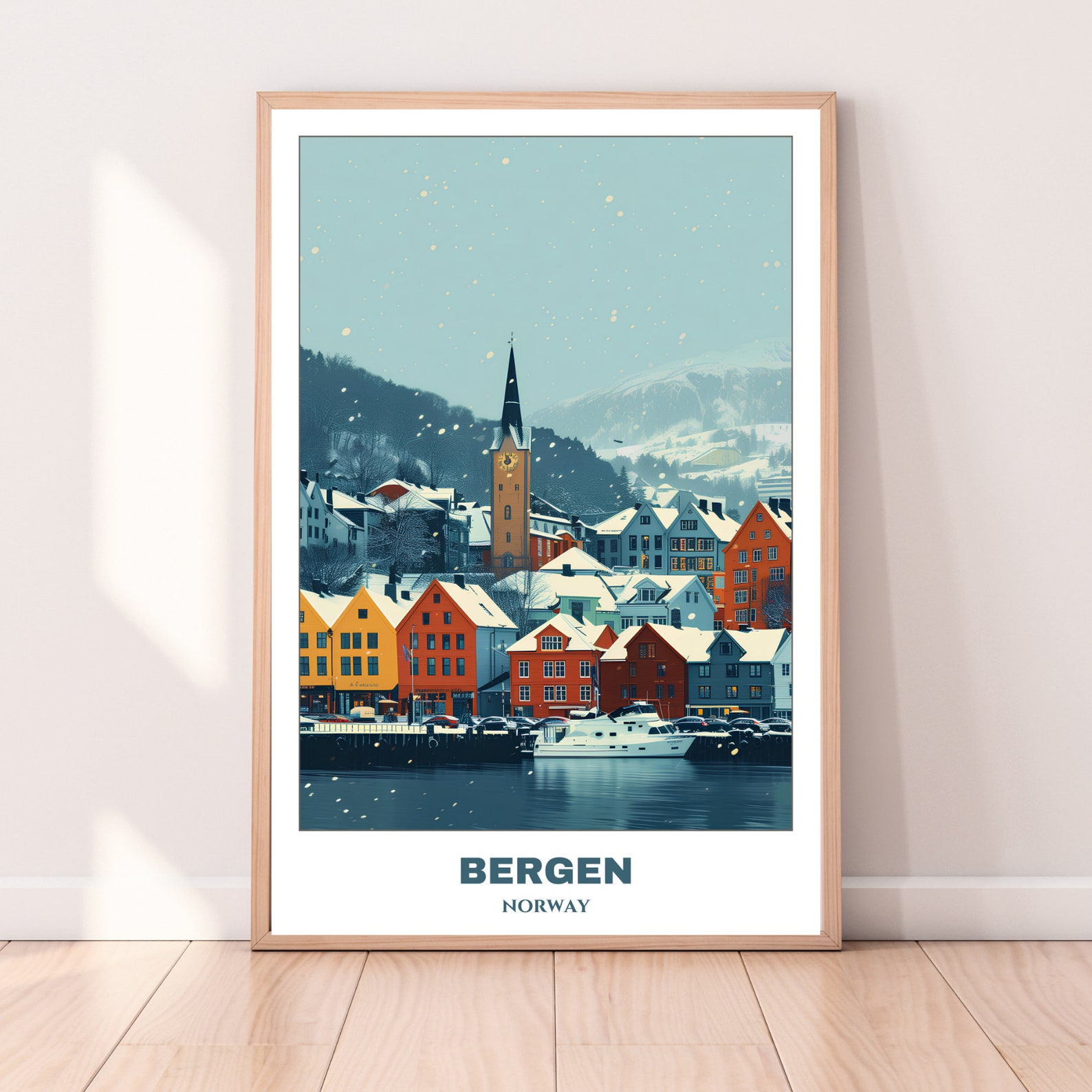 Bergen Printable Travel Poster - Norway Travel Poster - Insta Download ...