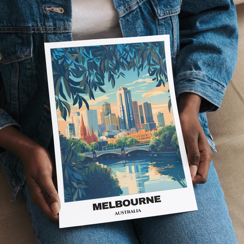 Melbourne Travel Printable Poster - Australia Travel Poster - Cityscape ...