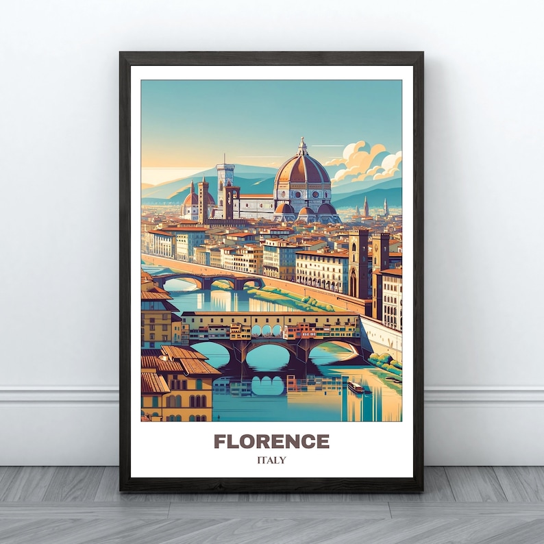Florence Travel Printable Poster -italy Travel Poster -cityscape ...