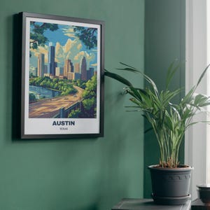Austin Printable Travel Poster - Texas Travel Poster -digital Print ...