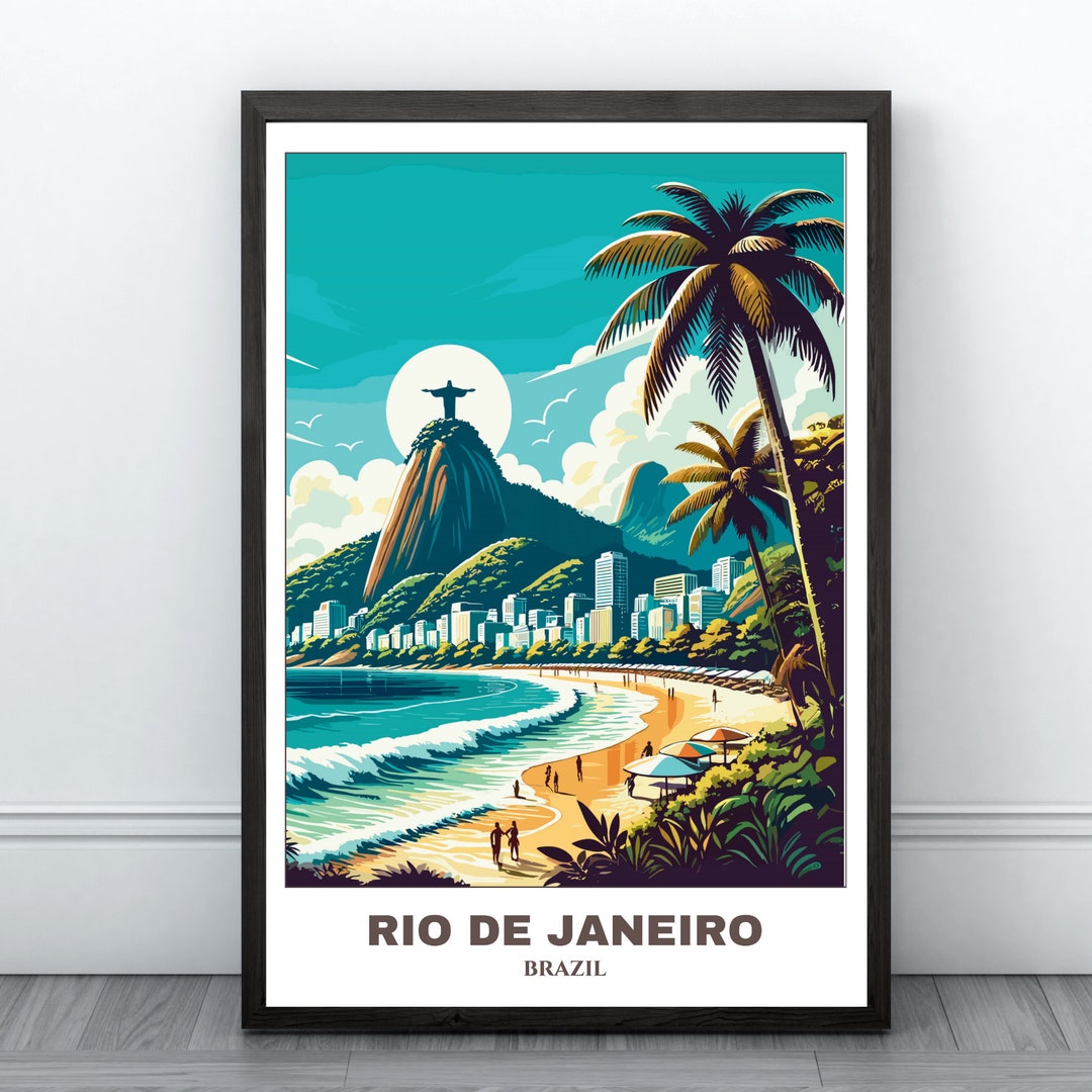 Rio De Janeiro Travel Printable Poster - Brazil Travel Poster ...