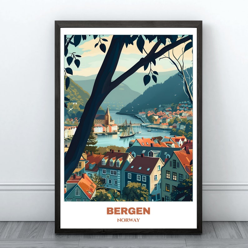 Bergen Printable Travel Poster - Norway Travel Poster - Insta Download ...