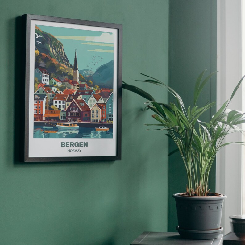 Bergen Printable Travel Poster Norway Travel Poster Insta Download ...