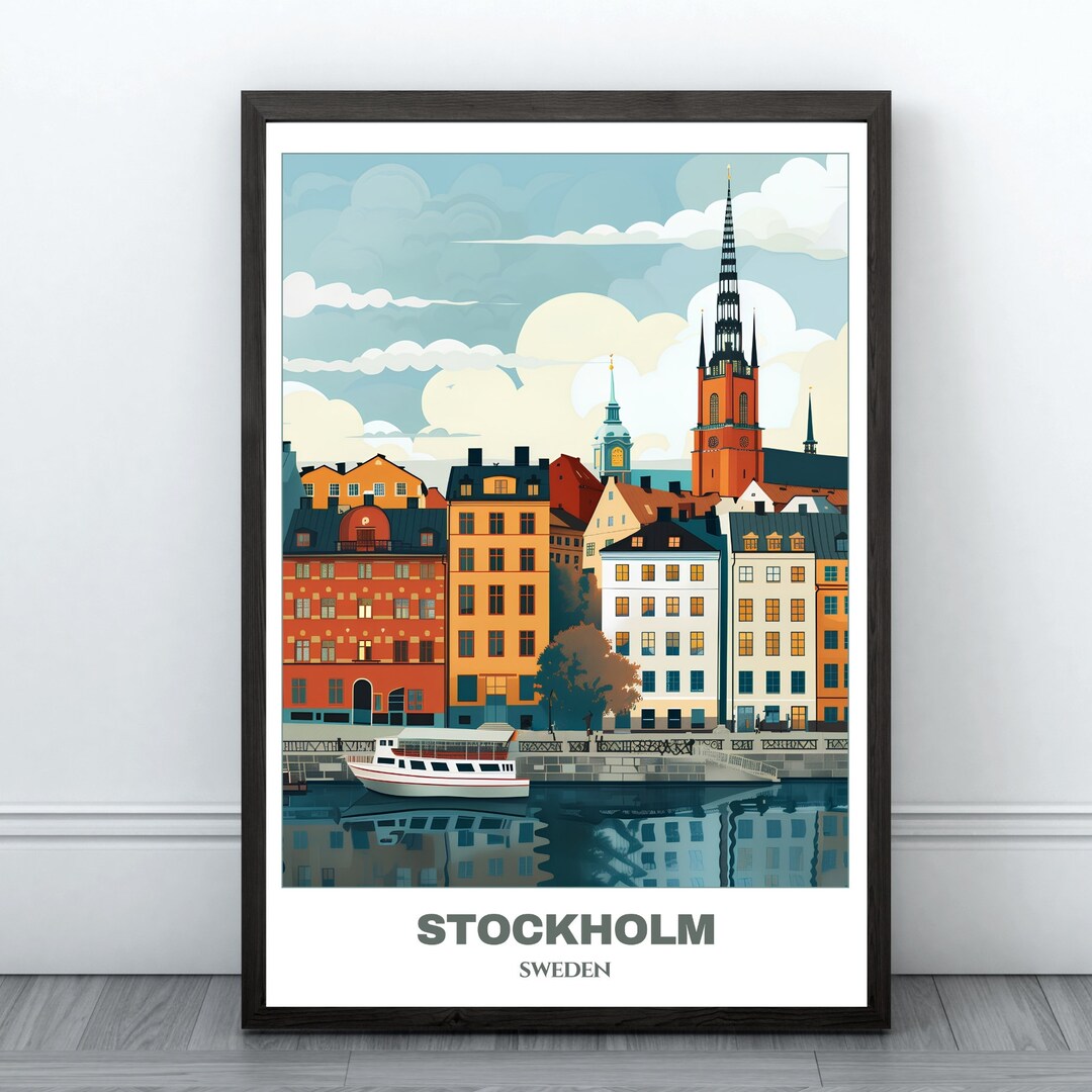Stockholm Travel Printable Poster -sweden Travel Poster -citycape ...