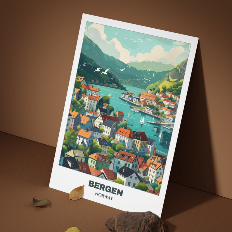Bergen Printable Travel Poster - Norway Travel Poster - Insta Download ...