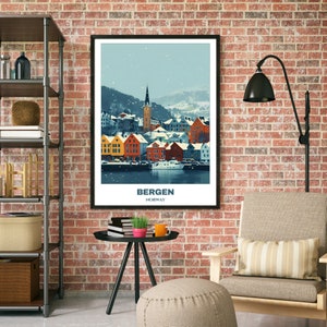 Bergen Printable Travel Poster - Norway Travel Poster - Insta Download ...