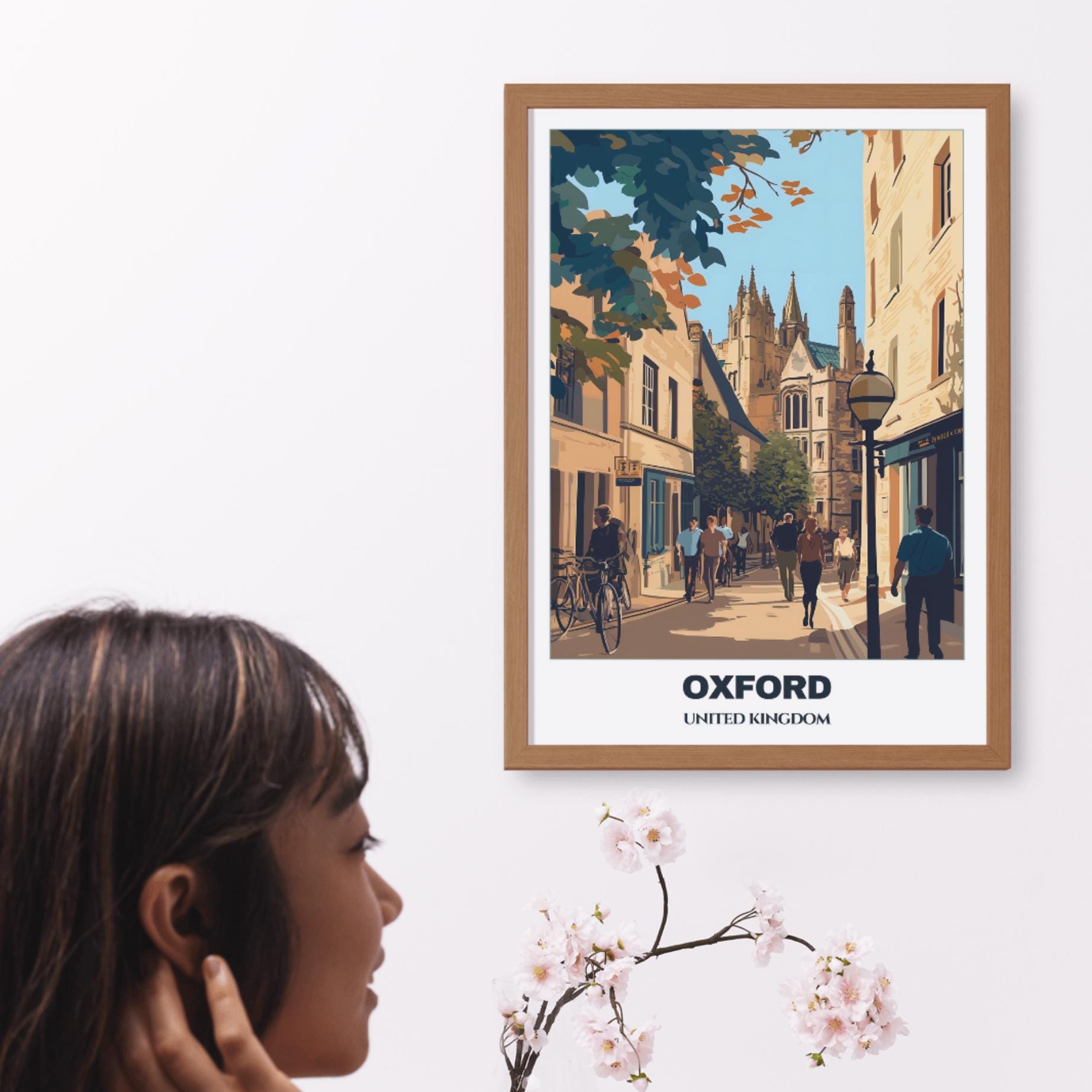 Oxford Travel Printable Poster United Kingdom Travel Poster Citycape ...