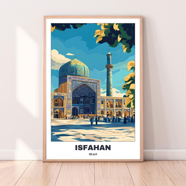 Isfahan Travel Printable Poster Iran Travel Poster Citycape Painting ...