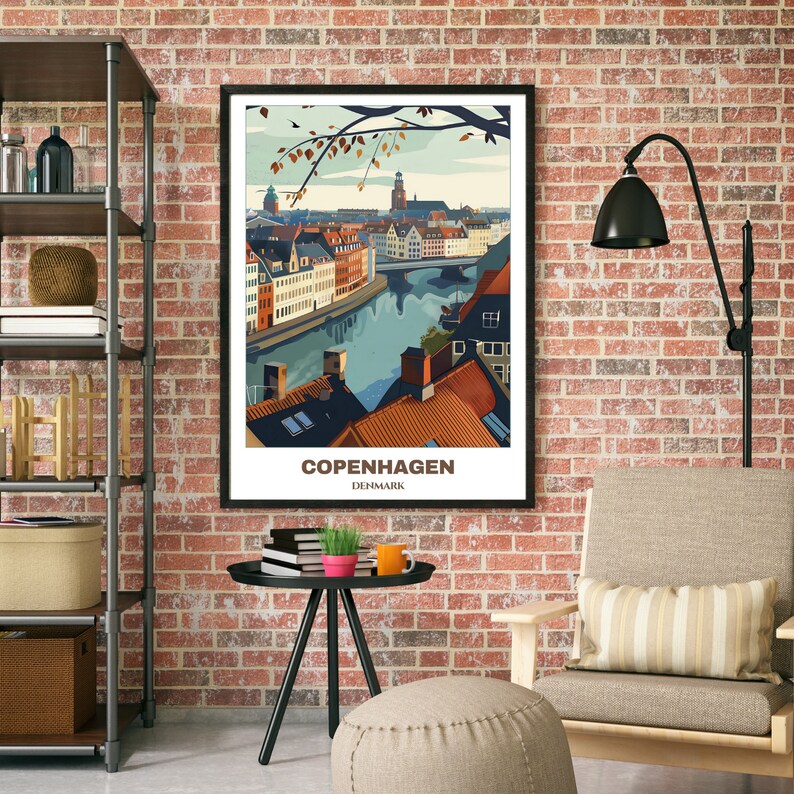 Copenhagen Travel Poster – Denmark Cityscape Painting (digital Download ...