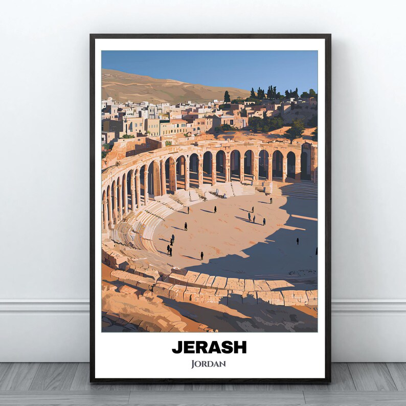 Jerash Travel Printable Poster - Jordan Travel Poster - Cityscape ...