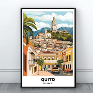 Quito Travel Printable Poster - Ecuador Travel Poster - Citycape ...