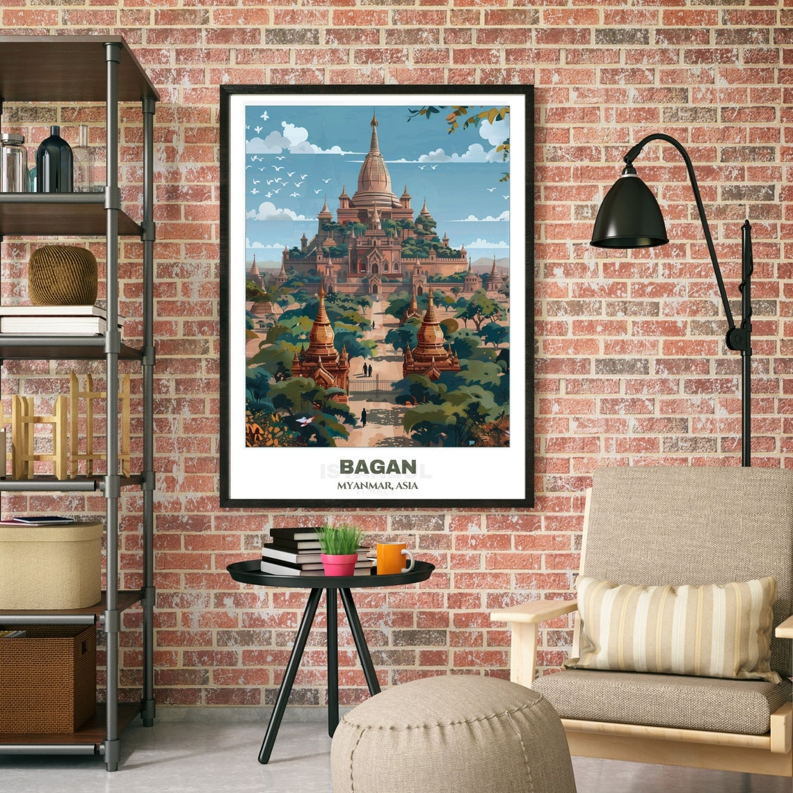 Bagan Travel Printable Poster -myanmar Travel Poster -asia Painting ...
