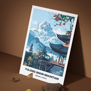 Yulong Snow Mountain Printable Poster Lijiang Travel Poster -cityscape ...
