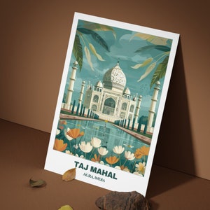 Taj Mahal Travel Printable Poster - India Travel Poster - Agra Painting ...