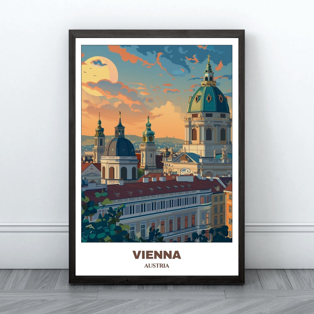 Vienna Travel Printable Poster - Austria Travel Poster - Citycape ...