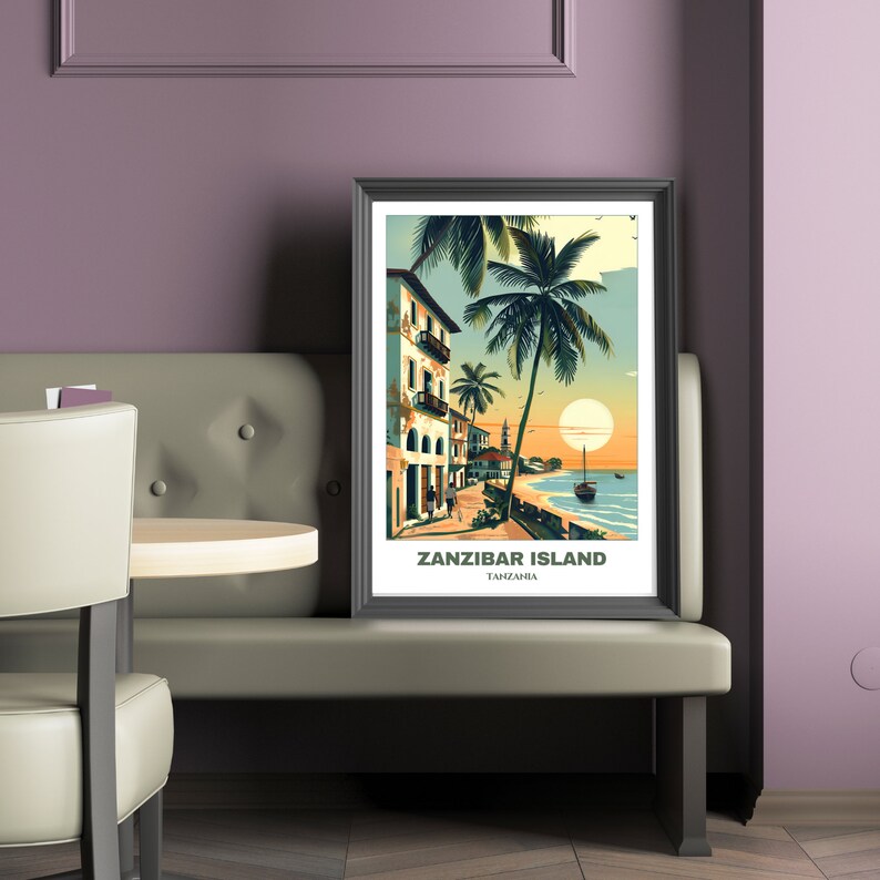 Zanzibar Island Travel Printable Poster - Tanzania Travel Poster ...