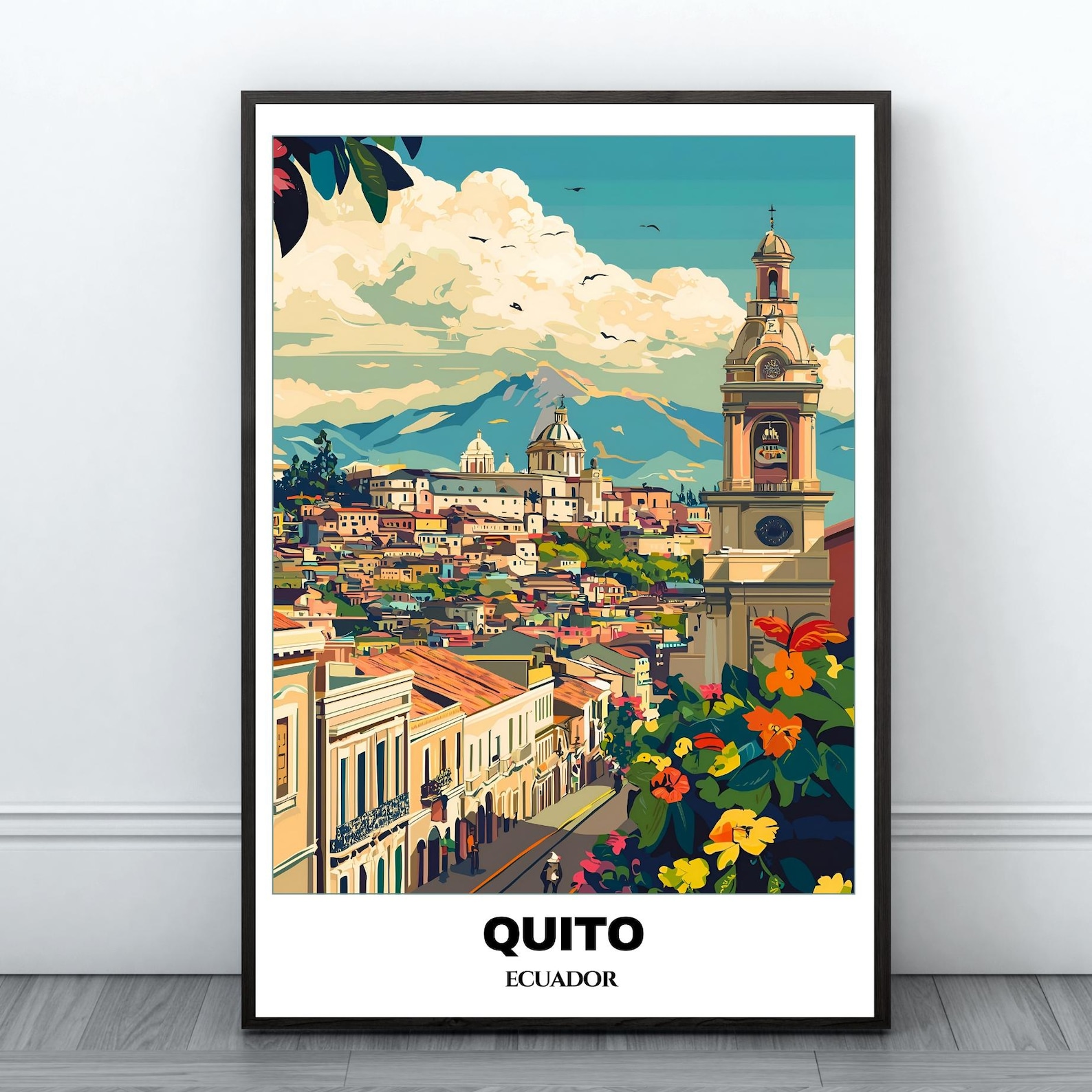 Quito Travel Printable Poster - Ecuador Travel Poster - Citycape ...