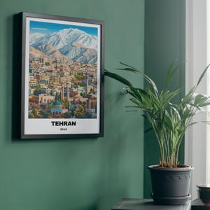 Tehran Travel Printable Poster - Iran Travel Poster - Cityscape ...