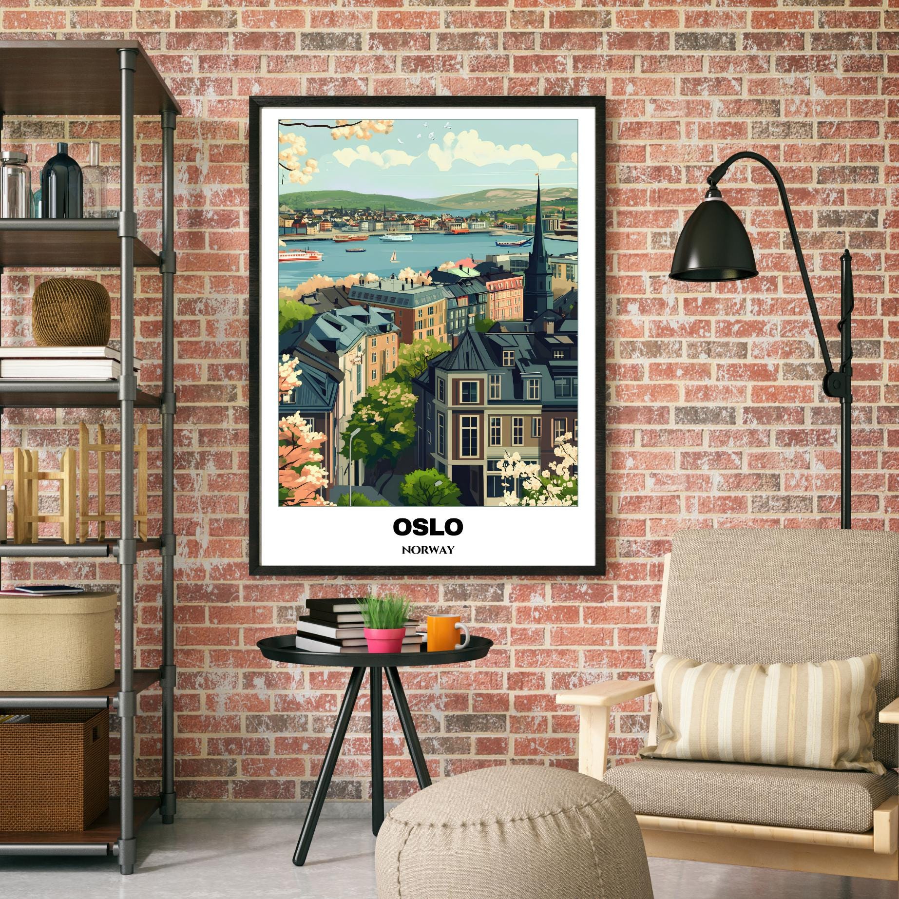 Oslo Travel Printable Poster - Norway Travel Poster - Citycape Painting ...