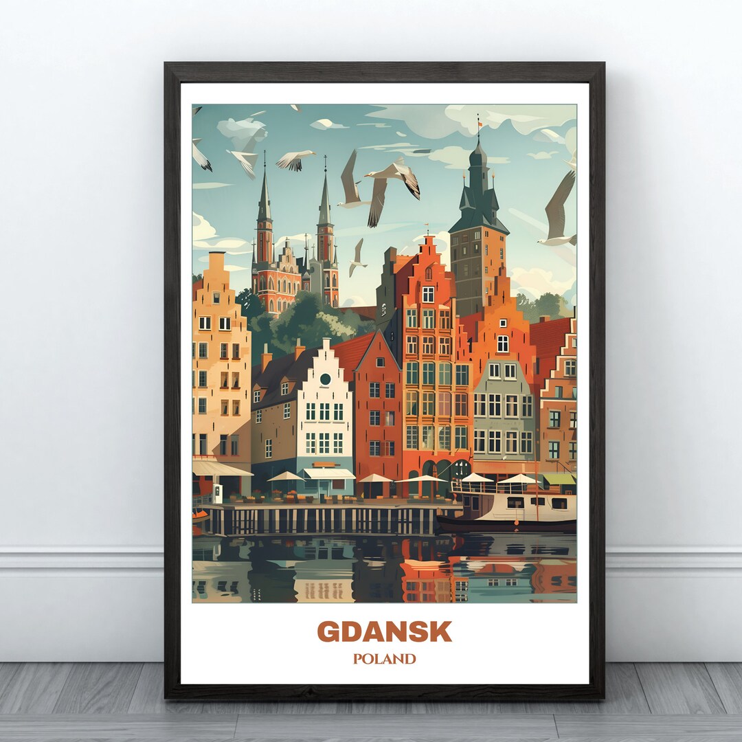 Gdansk Printable Travel Poster - Poland Travel Poster - Insta Download - Digital Print Wall Art ...