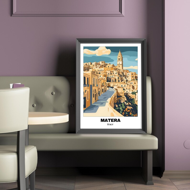 Matera Travel Printable Poster - Italy Travel Poster - Citycape ...