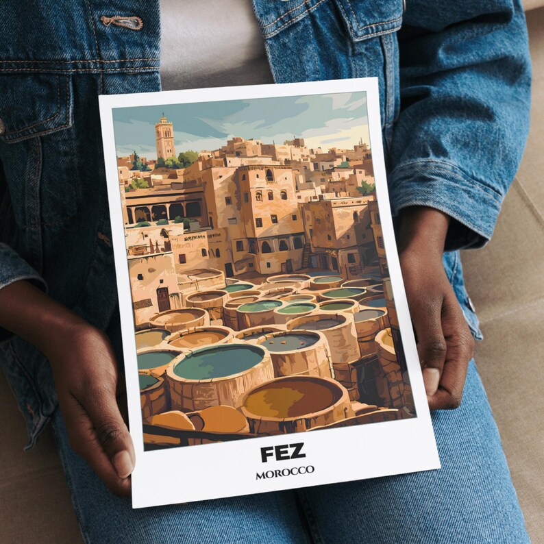 Fez Travel Printable Poster Morocco Travel Poster Citycape Painting ...