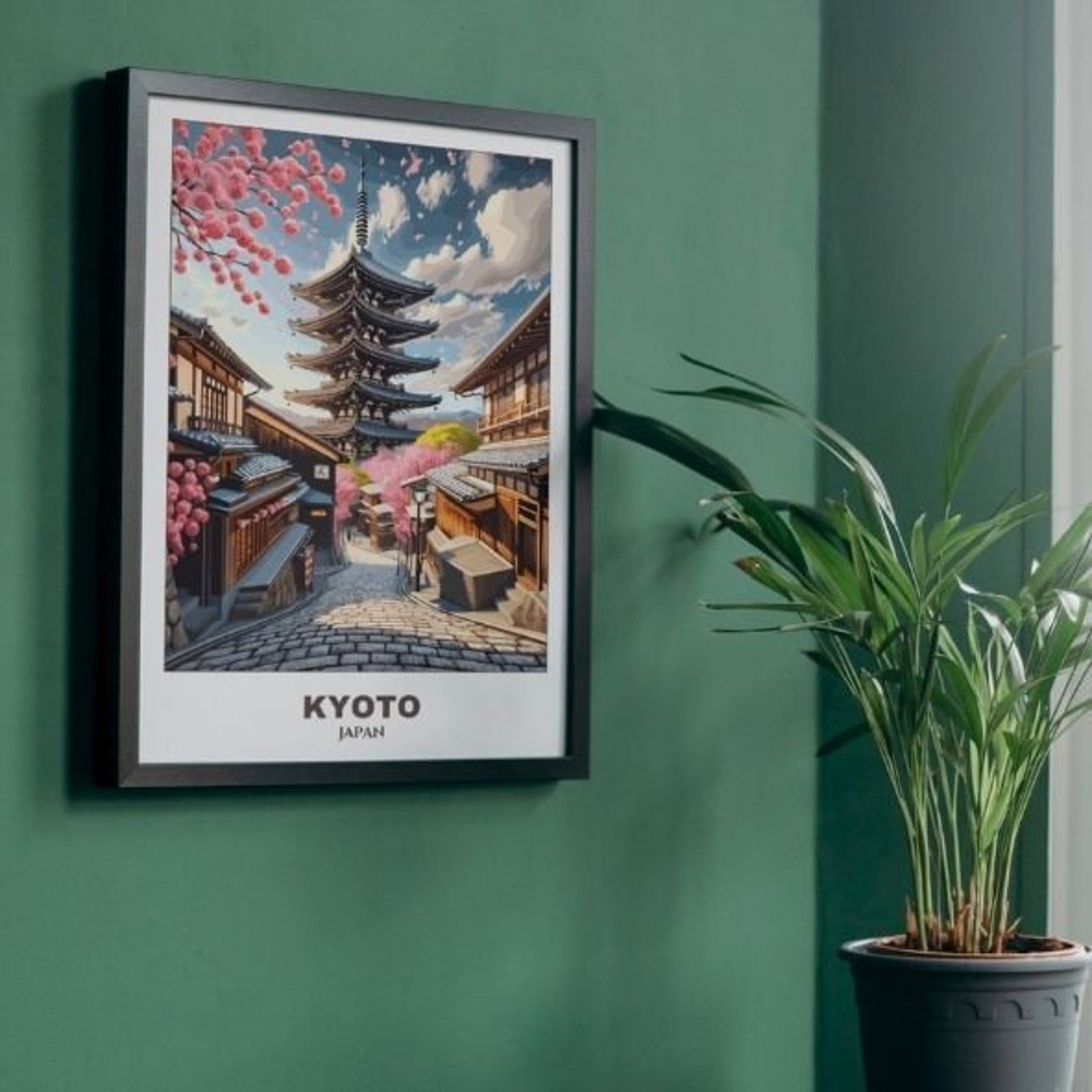 Kyoto Travel Printable Poster - Japantravel Poster -cityscape Painting ...