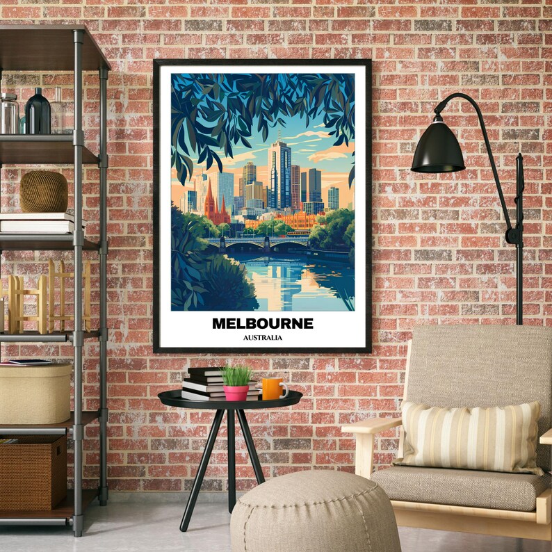 Melbourne Travel Printable Poster - Australia Travel Poster - Cityscape ...