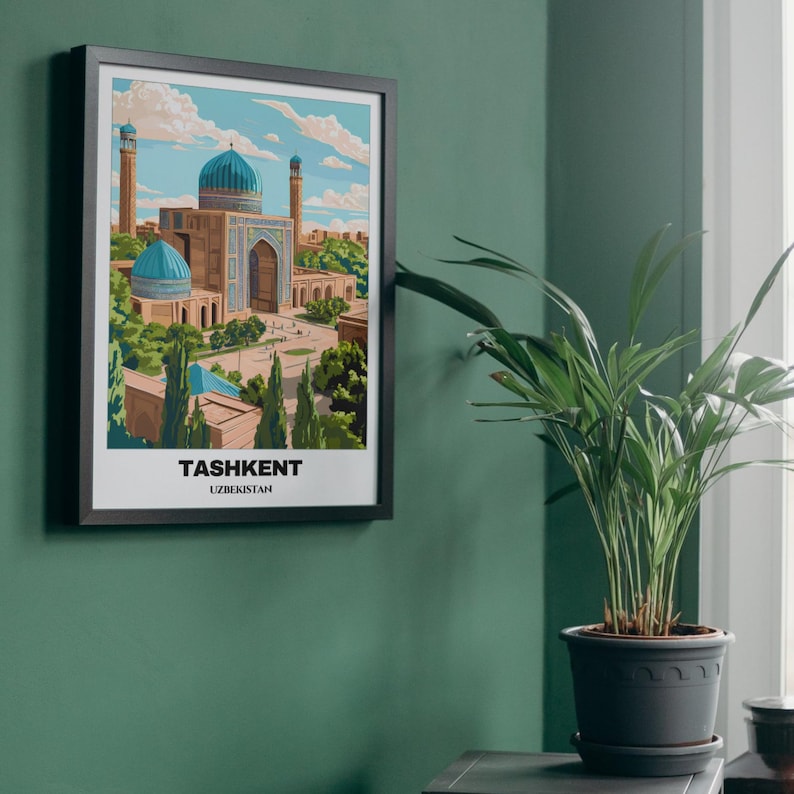 Tashkent Travel Printable Poster - Uzbekistan Travel Poster - Cityscape ...