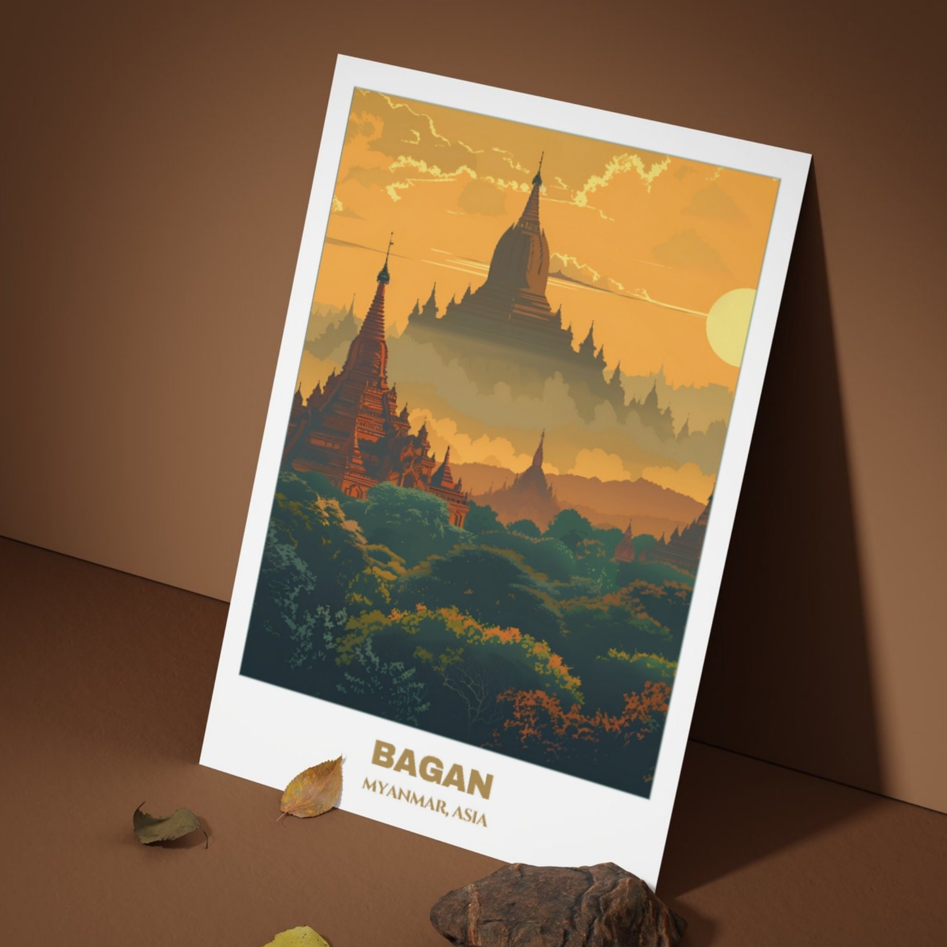 Bagan Travel Printable Poster -myanmar Travel Poster -asia Painting ...