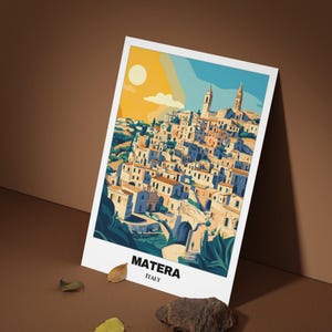 Matera Travel Printable Poster - Italy Travel Poster - Citycape ...