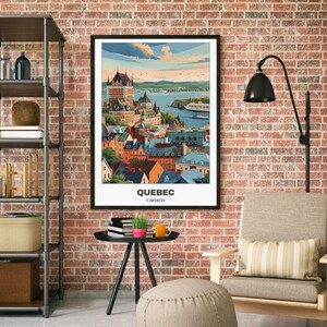 Quebec Travel Printable Poster - Canada Travel Poster - Citycape Painting - Digital Print Wall ...