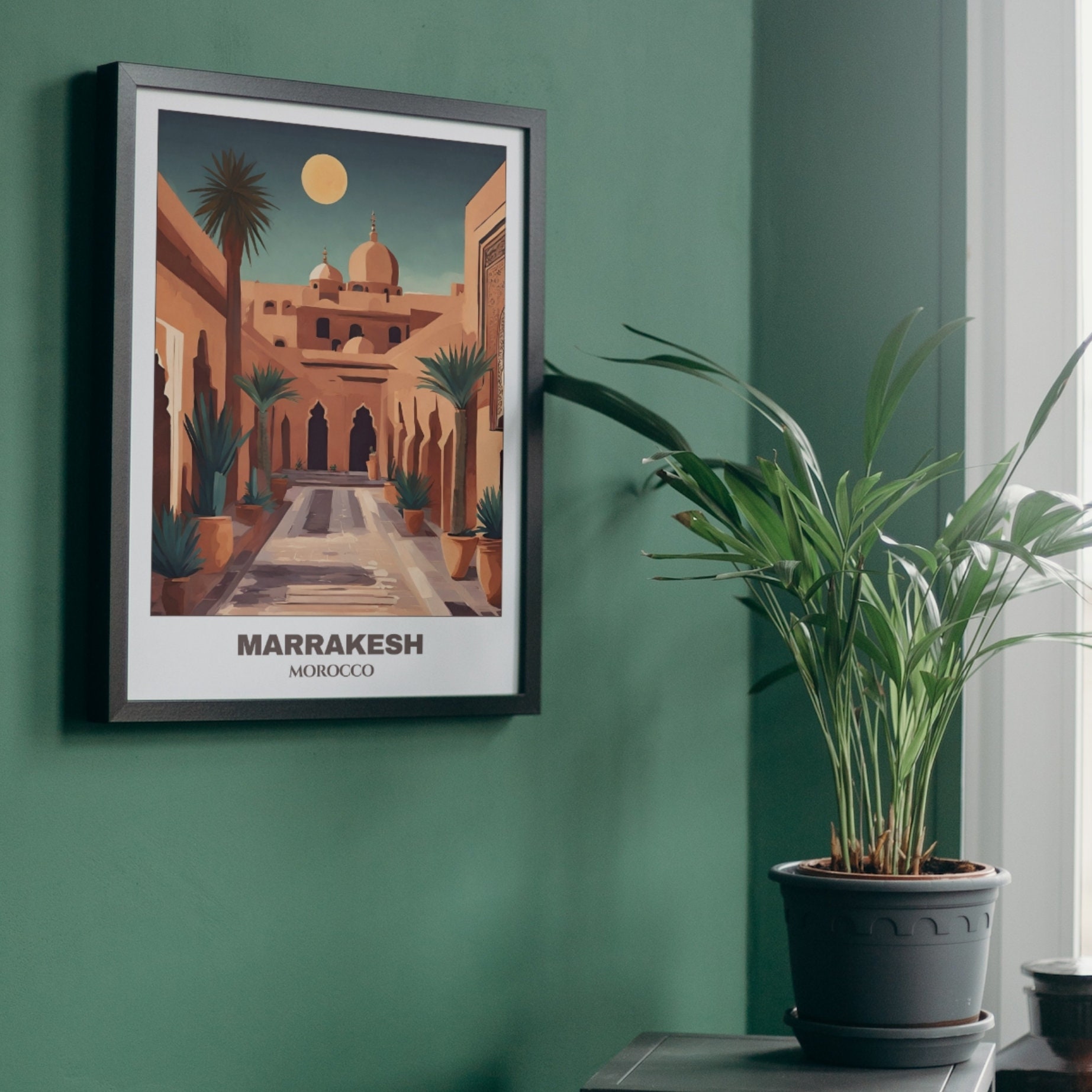 Marrekesh Travel Printable Poster - Morocco Travel Poster - Cityscape ...