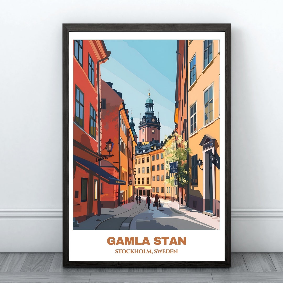 Gamla Stan Travel Printable Poster -stockholm Travel Poster - Citycape ...