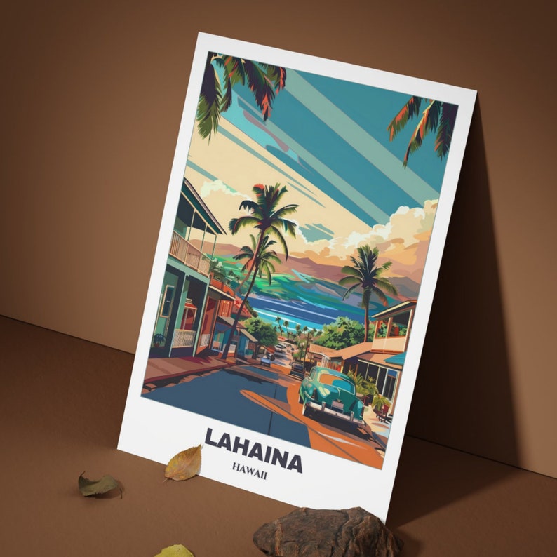Lahaina Printable Travel Poster - Hawaii Travel Poster -citycape ...