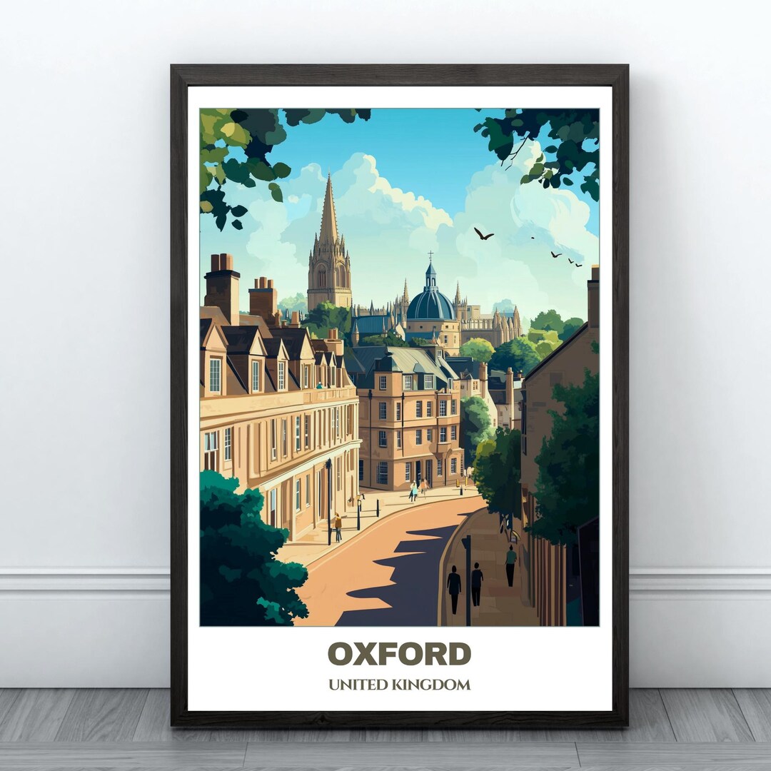 Oxford Travel Printable Poster - United Kingdom Travel Poster ...