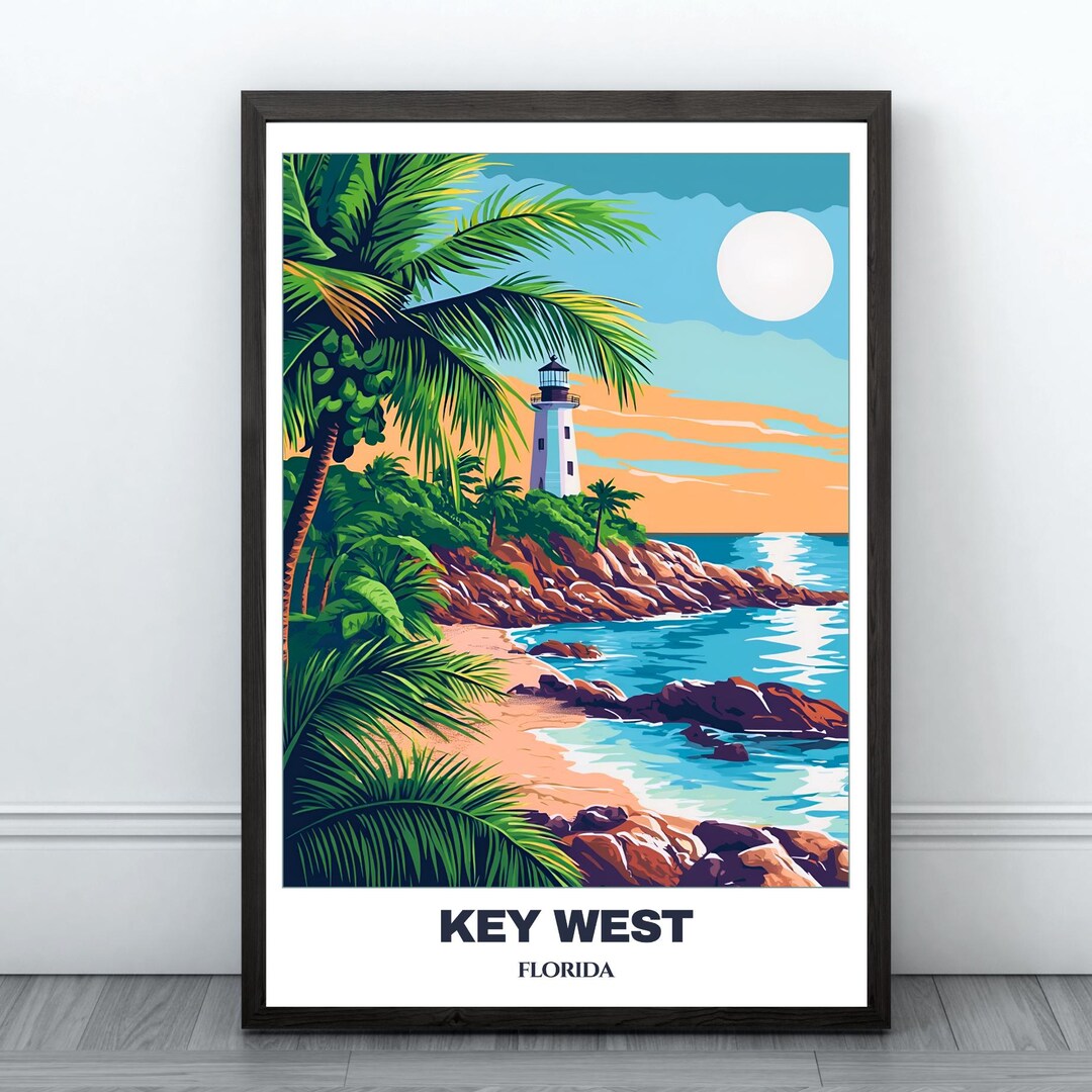 Key West Printable Travel Poster - Florida Travel Poster - Digital ...