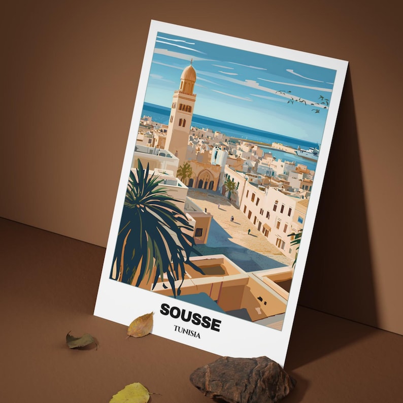 Sousse Travel Printable Poster Tunisia Travel Poster Citycape Painting Digital Wall Art Print ...