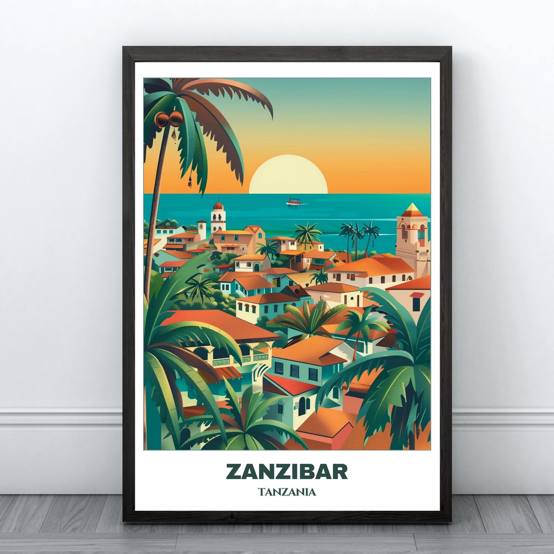 Zanzibar City Travel Printable Poster - Tanzania Travel Poster ...