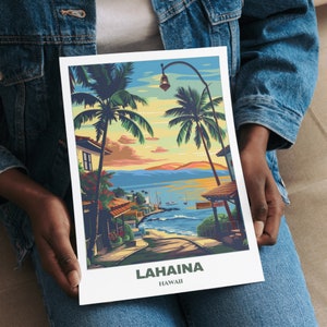 Lahaina Printable Travel Poster - Hawaii Travel Poster -citycape ...