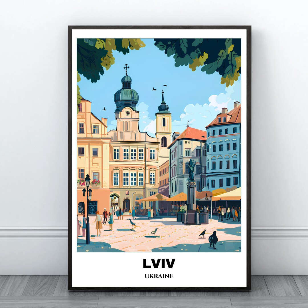 Lviv Travel Printable Poster - Ukraine Travel Poster - Cityscape ...