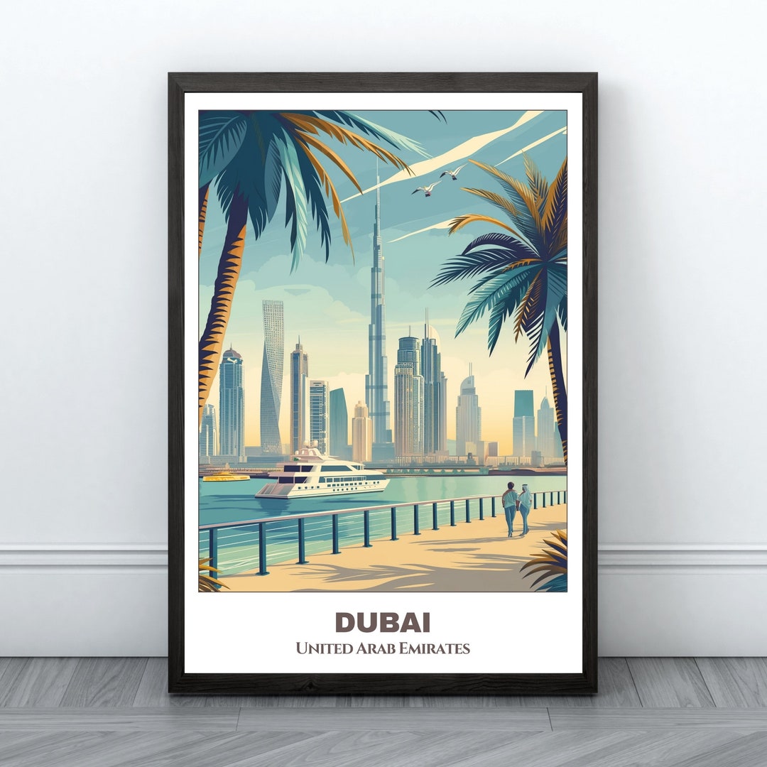 Dubai Travel Printable Poster -united Arab Emirates Travel Poster ...