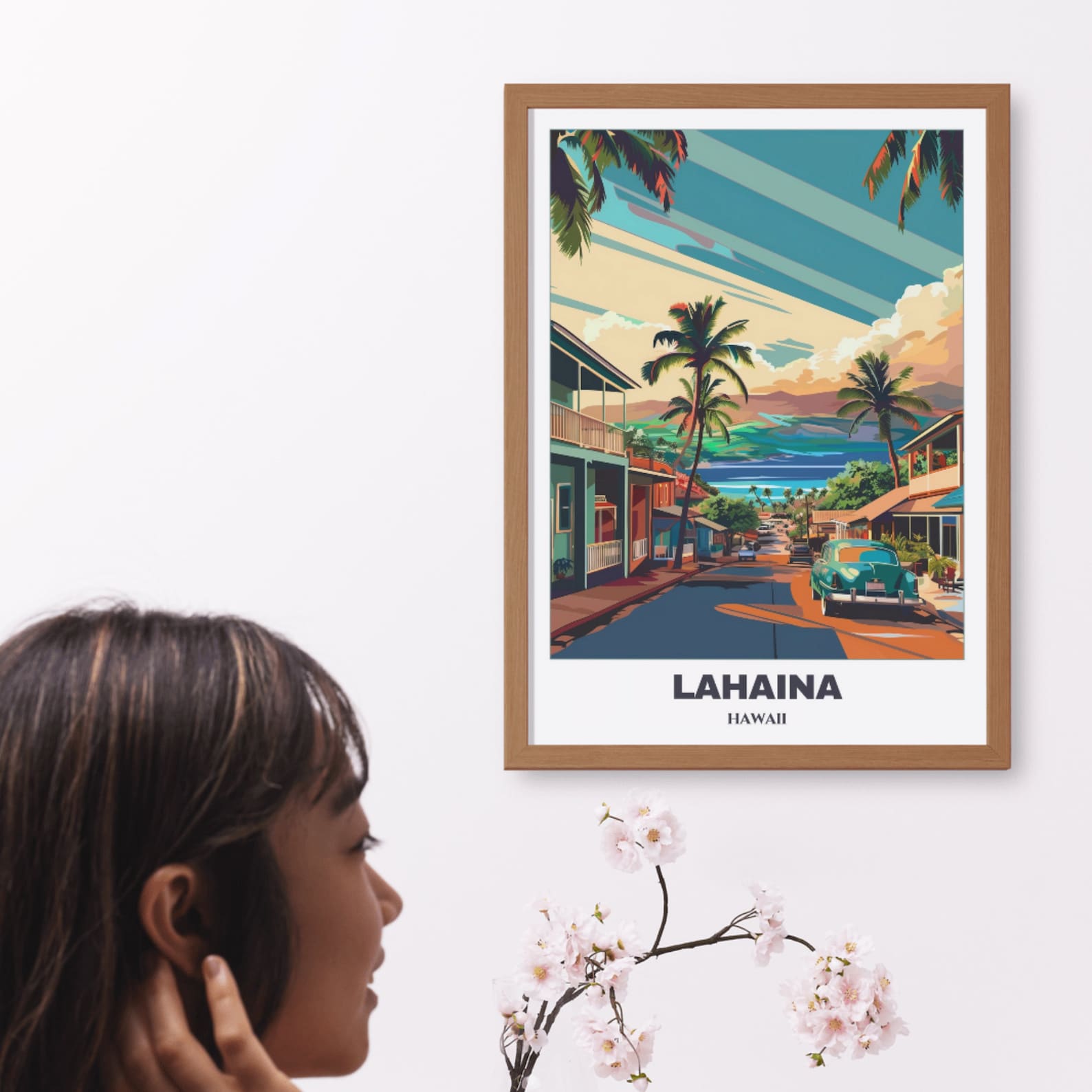 Lahaina Printable Travel Poster - Hawaii Travel Poster -citycape ...