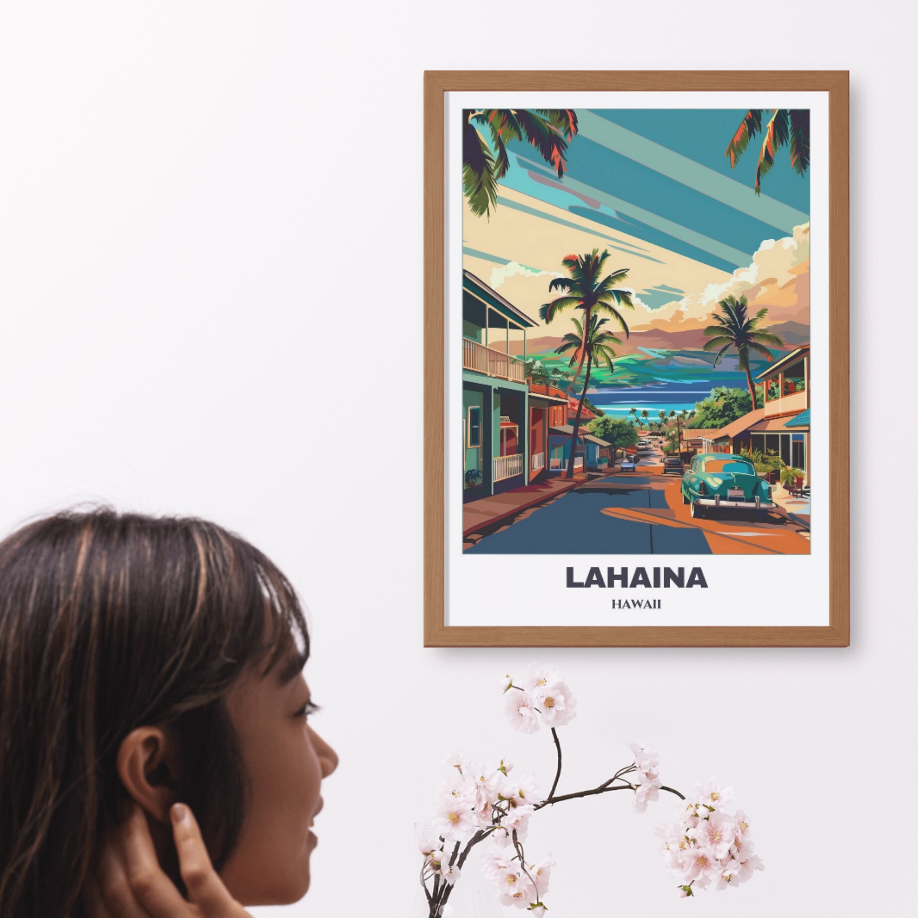 Lahaina Printable Travel Poster - Hawaii Travel Poster -citycape ...