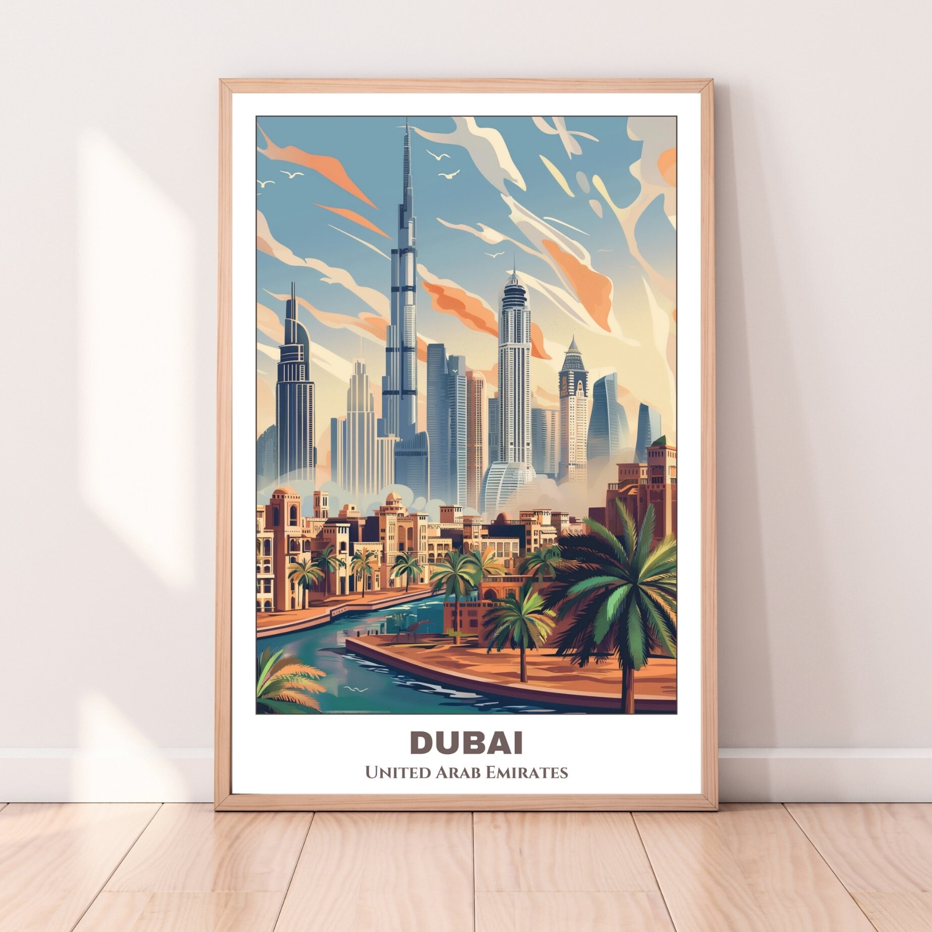 Dubai Travel Printable Poster -united Arab Emirates Travel Poster ...