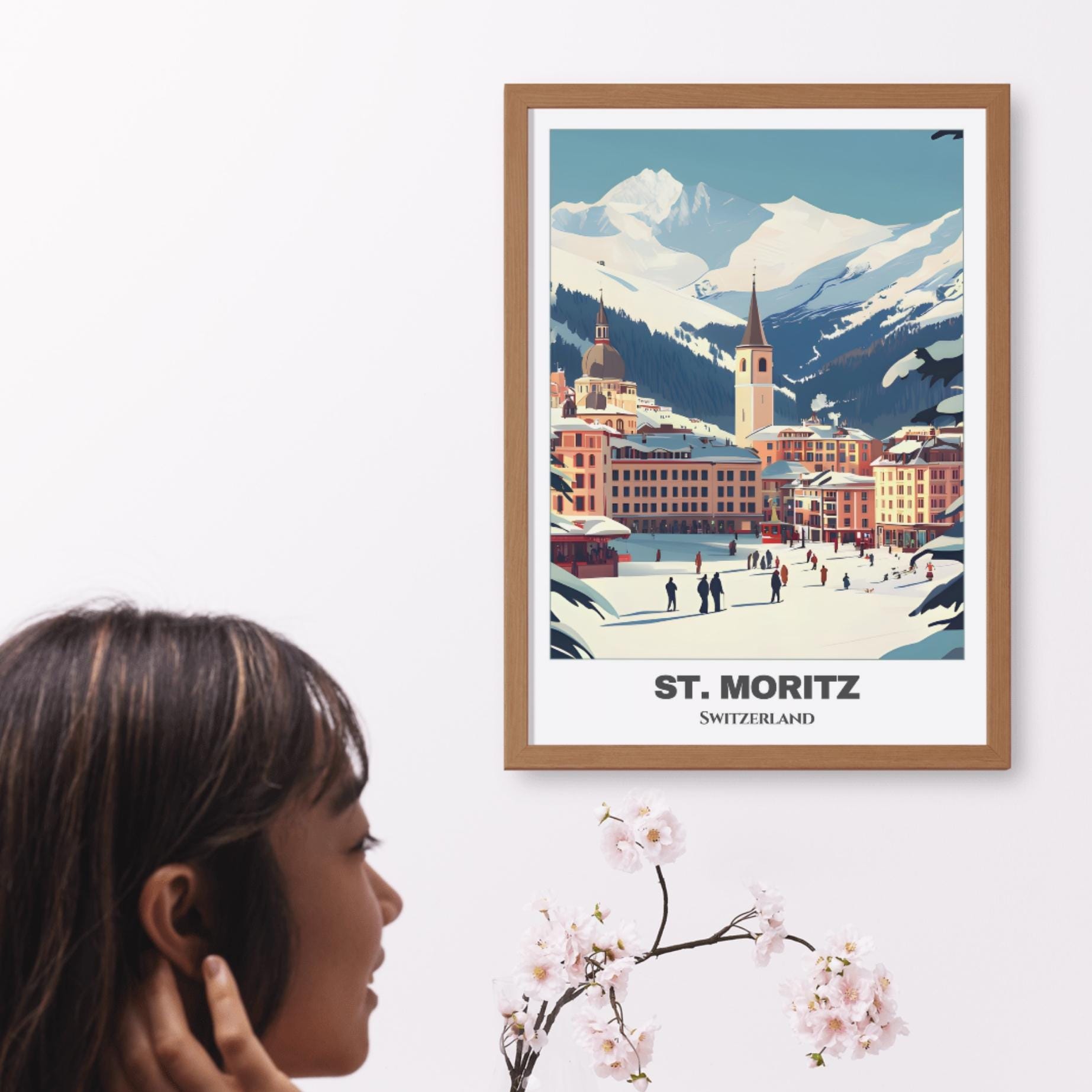 Sankt Moritz Travel Printable Poster switzerland Travel Poster-citycape ...