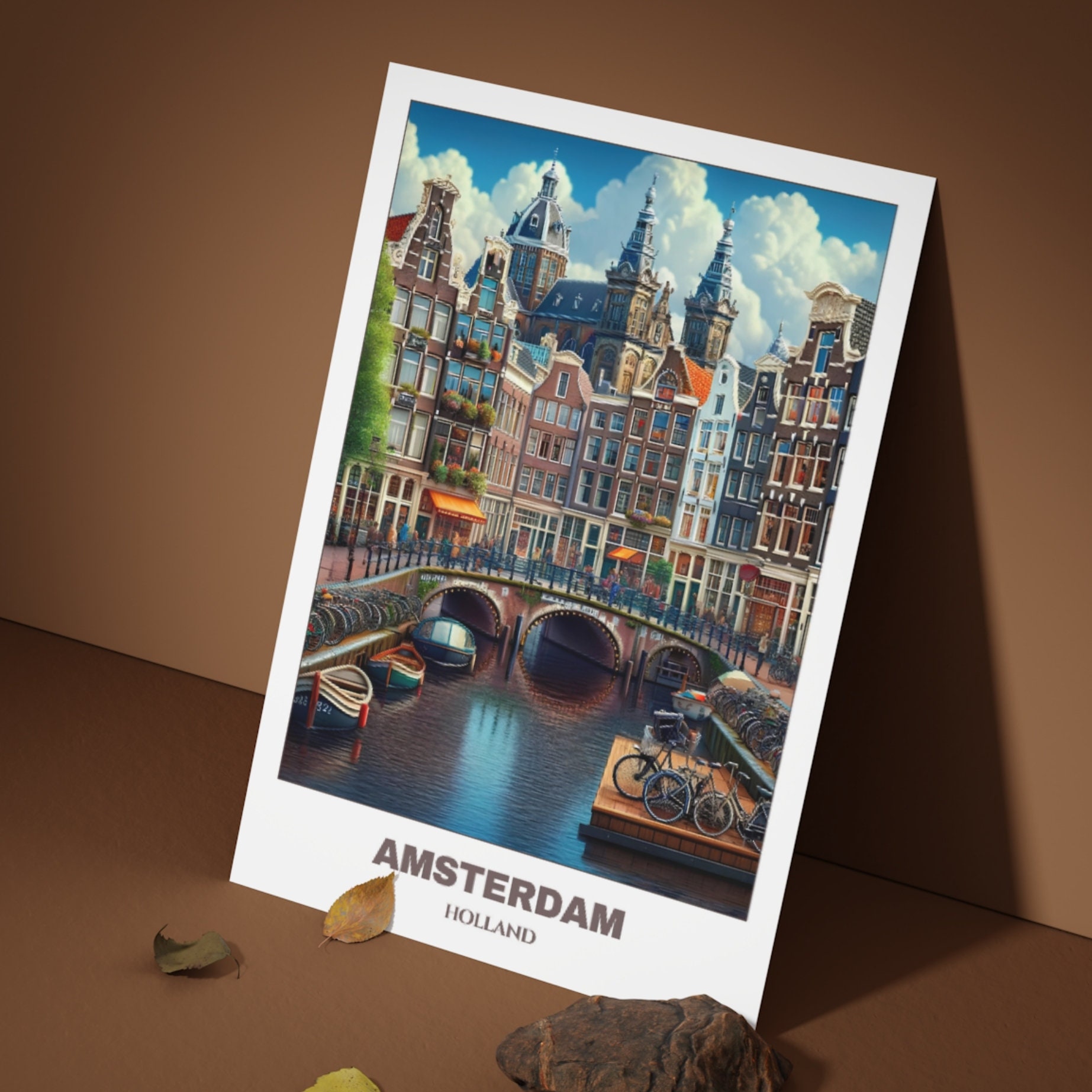 Amsterdam Travel Printable Poster- Netherlands Print -cityscape ...