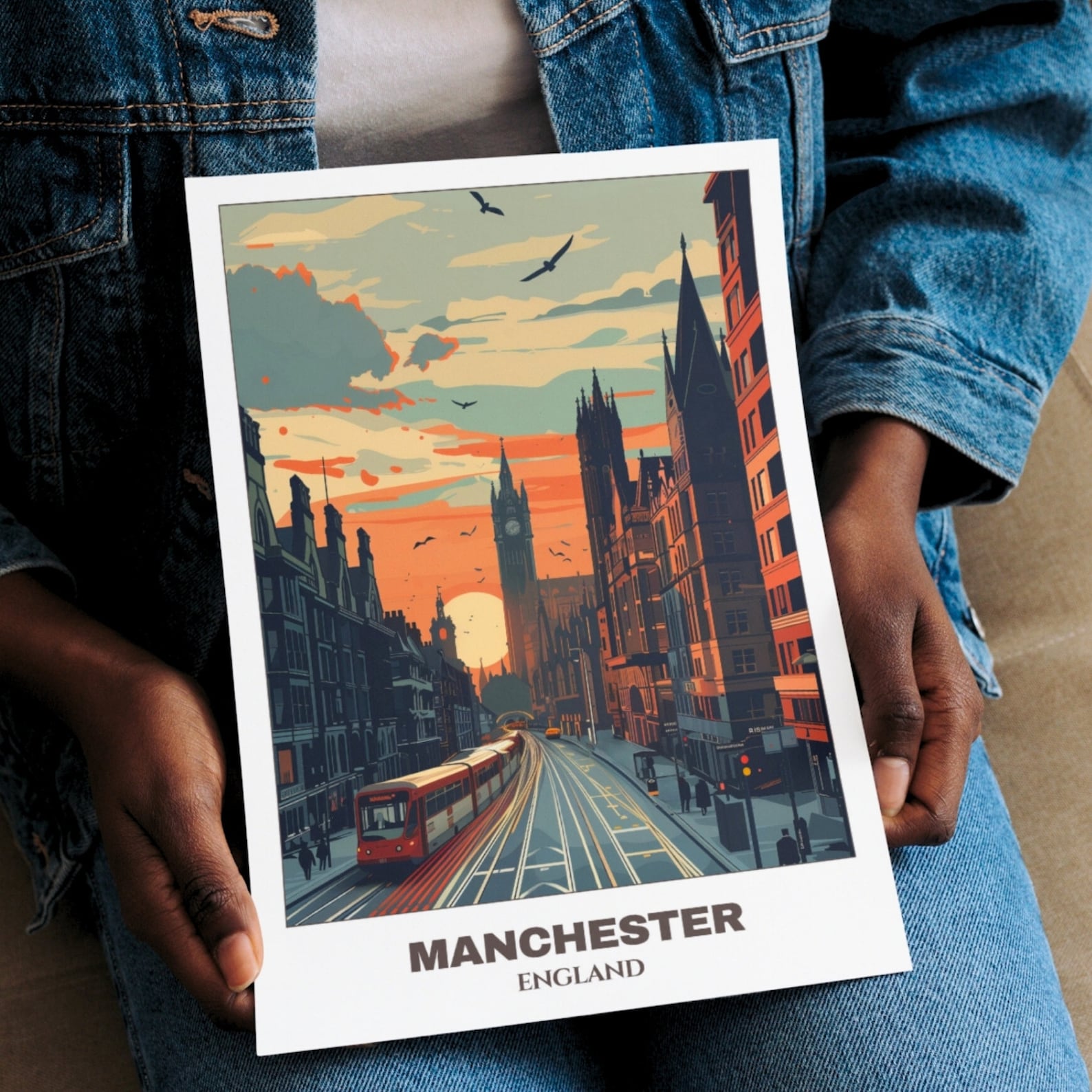 MANCHESTER Printable Travel Poster - England Travel Print -cityscape ...