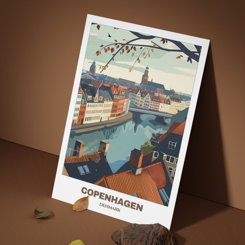 Copenhagen Travel Poster – Denmark Cityscape Painting (digital Download ...