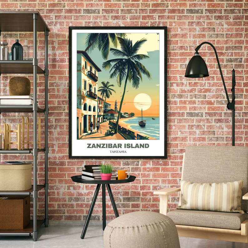 Zanzibar Island Travel Printable Poster - Tanzania Travel Poster ...